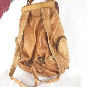 Handmade | Bags | Vintage Worn Weathered Leather Backpack Brass | Poshmark
